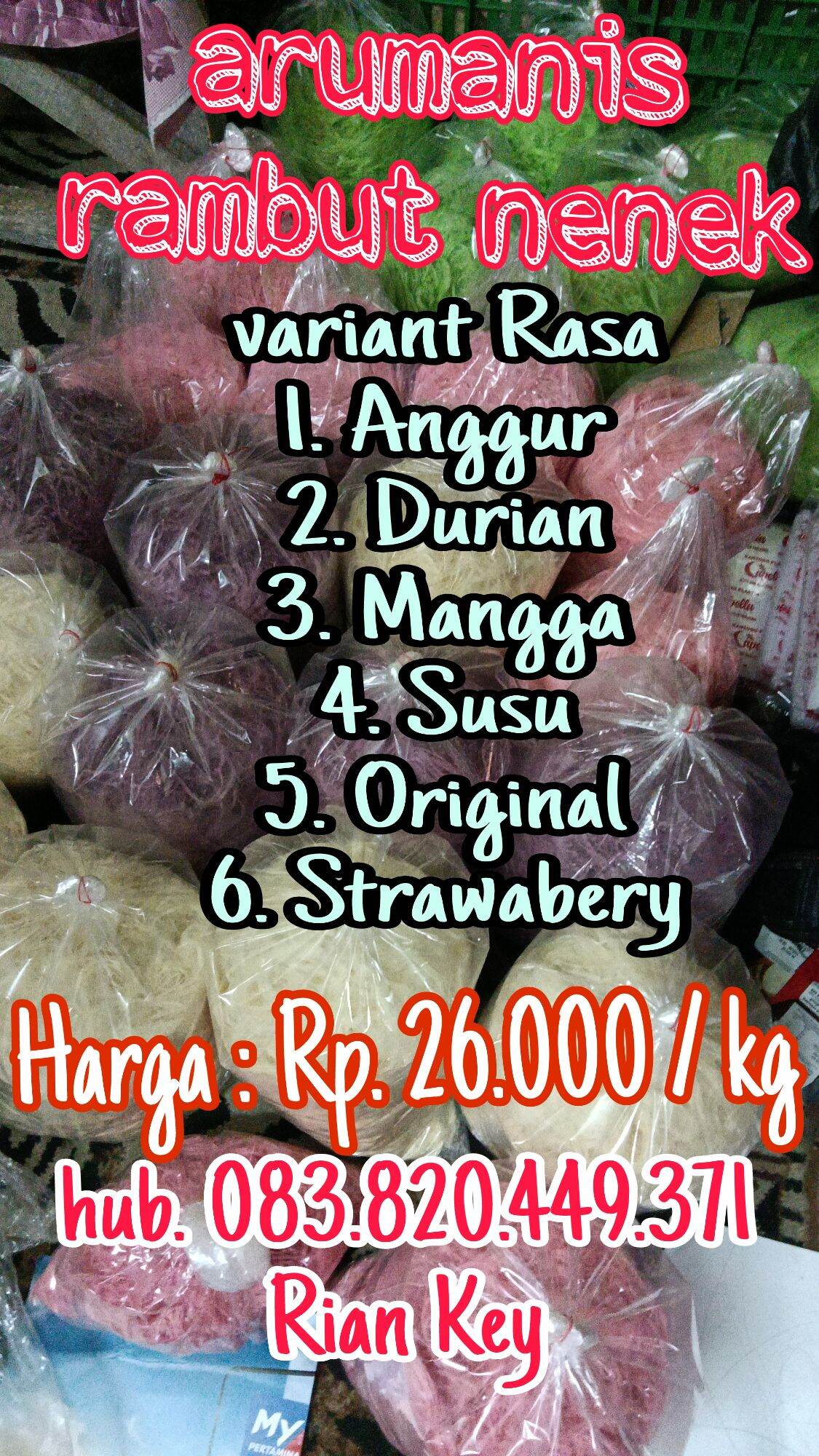 arumanis rambut nenek 1.2 kg / harga pabrik Variant Rasa | Lazada Indonesia