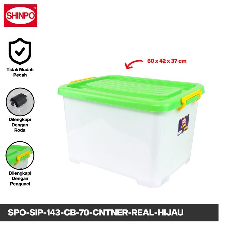 box KONTAINER plastik shinpo dengan roda cb 70 | Lazada Indonesia