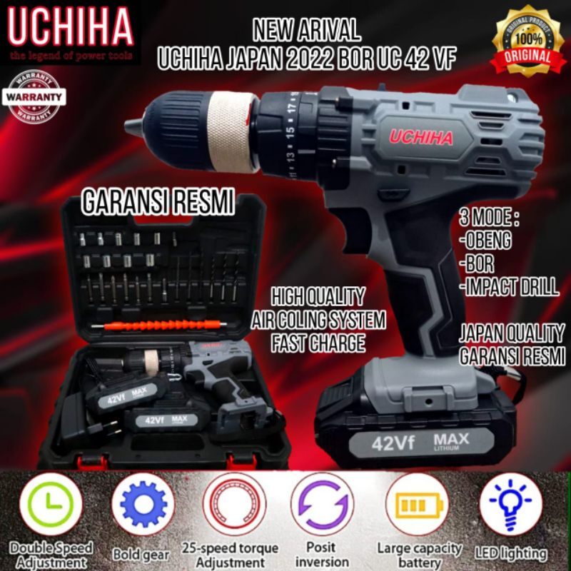 Bor Cordless impact drill 42v Uchiha New Edition 2022 Bor cas Charnger ...