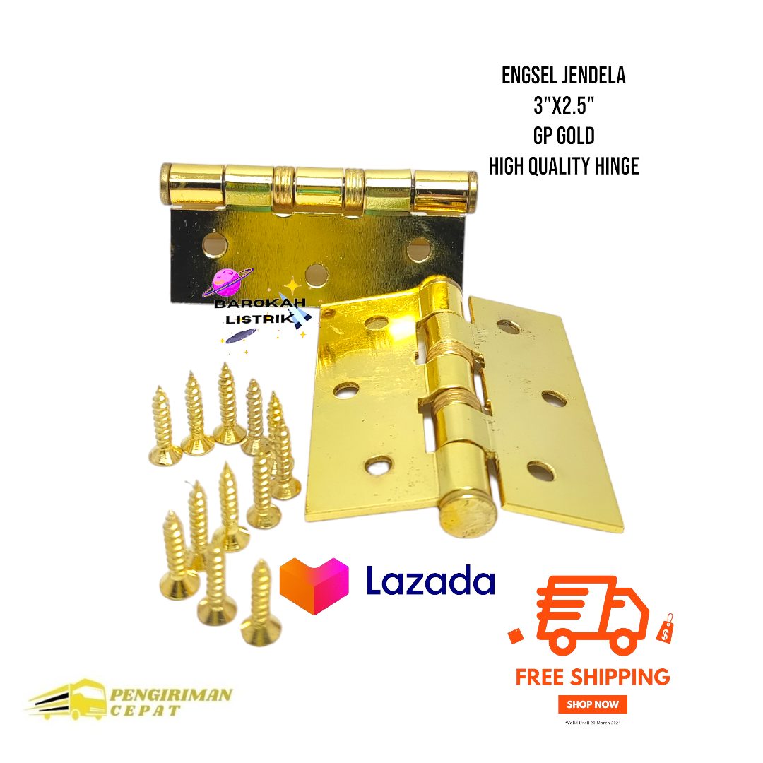 Engsel pintu Rumah Engsel Jendela Warna Kuning emas 3"x2.5"engsel ...