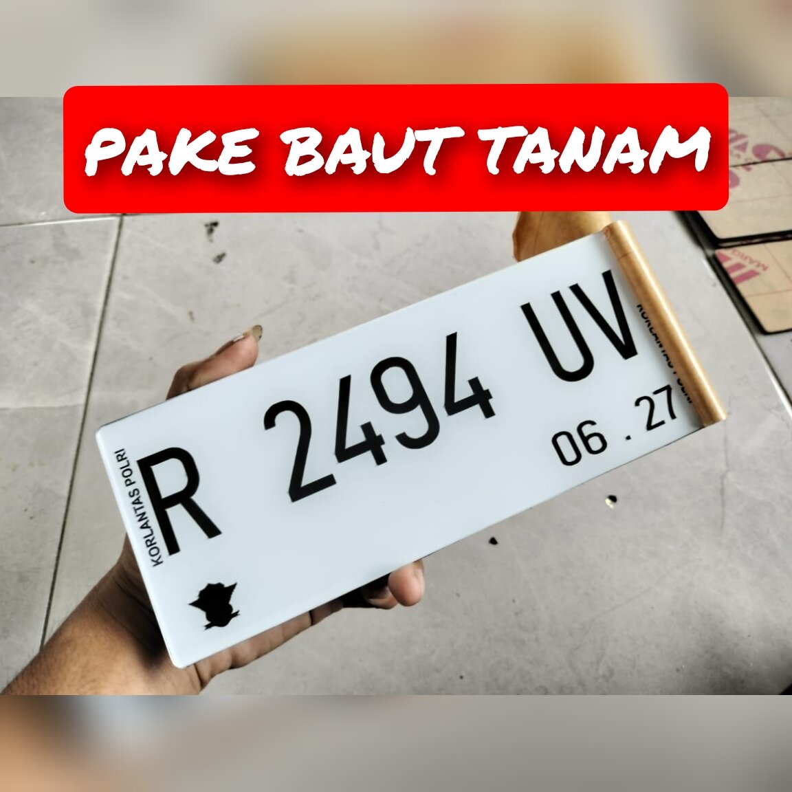 PLAT NOMOR AKRILIK CUSTOM MODEL BIASA (MOTOR) | Lazada Indonesia