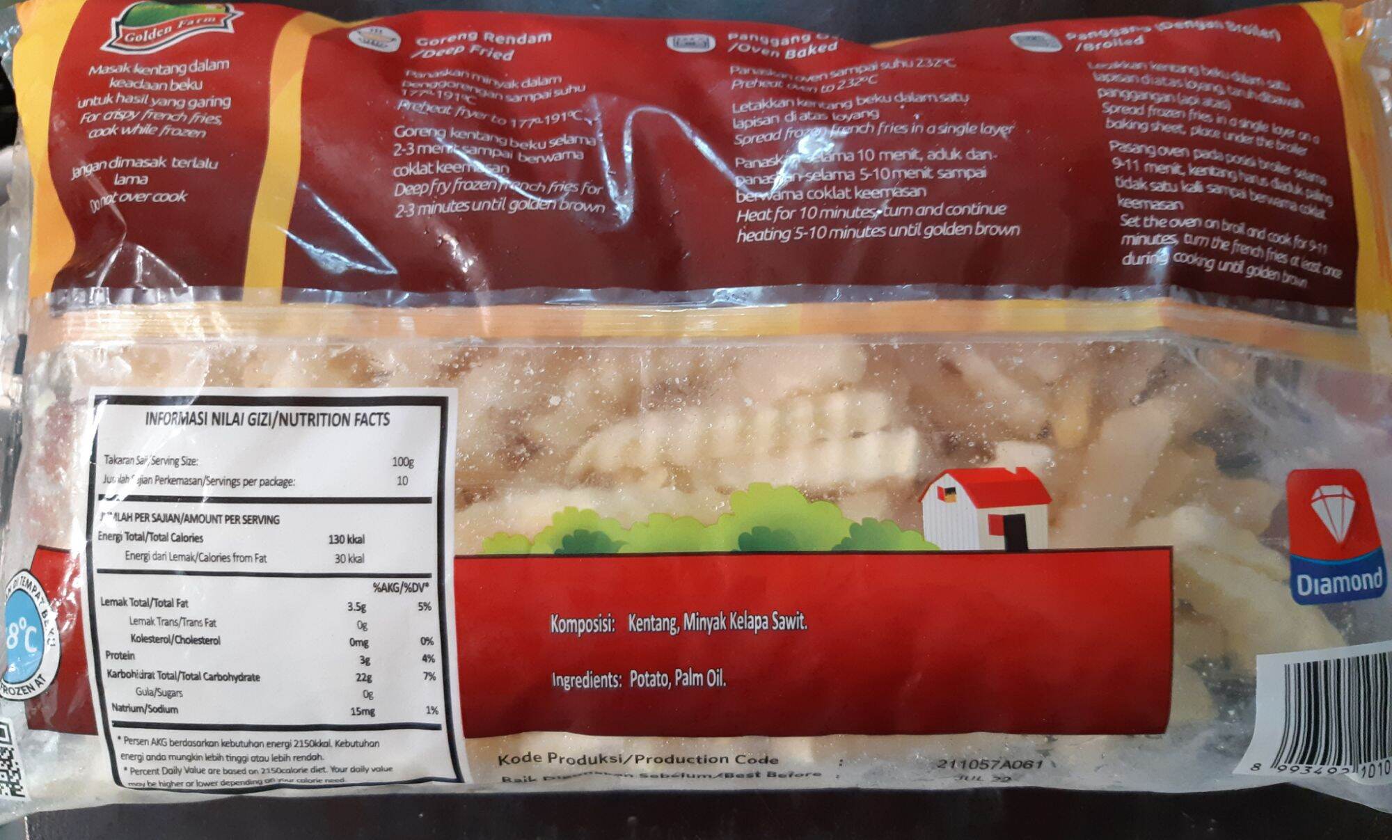 Kentang Golden Farm Crinkle Cut 1Kg | Lazada Indonesia