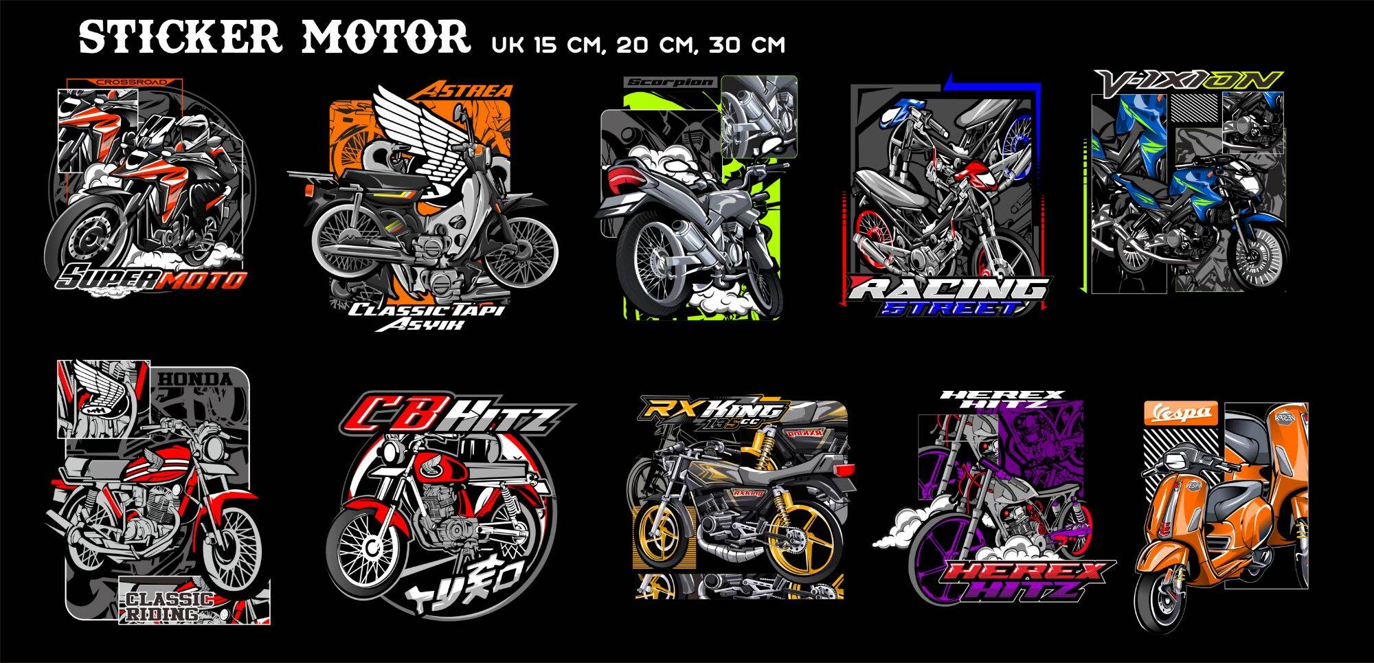print sticker untuk motor atau mobil mulai dari ukuran kecil sampai ...