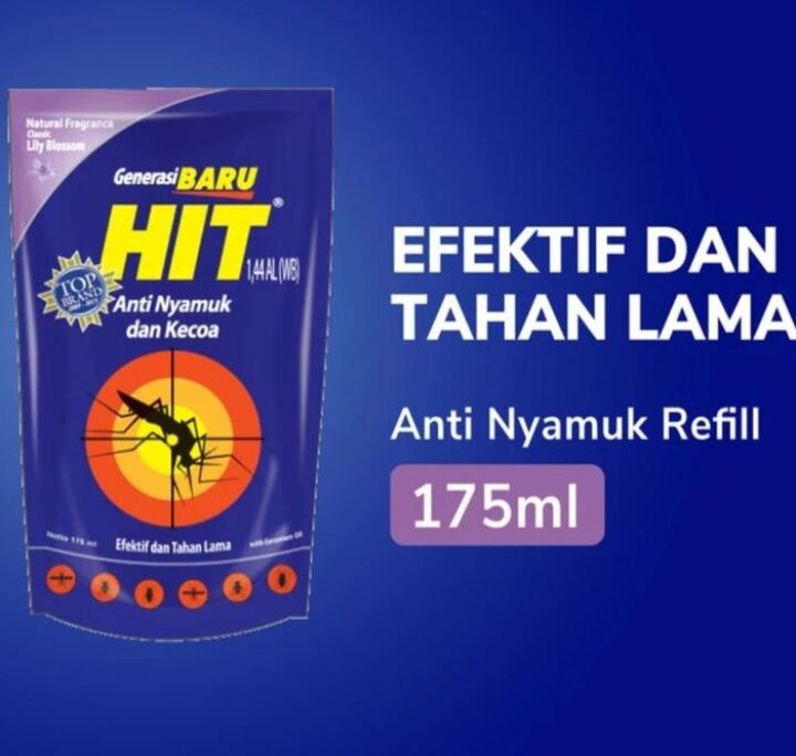 paket 3 pcs hit refiil cair 175 ml lily blossom - hit isi ulang anti ...
