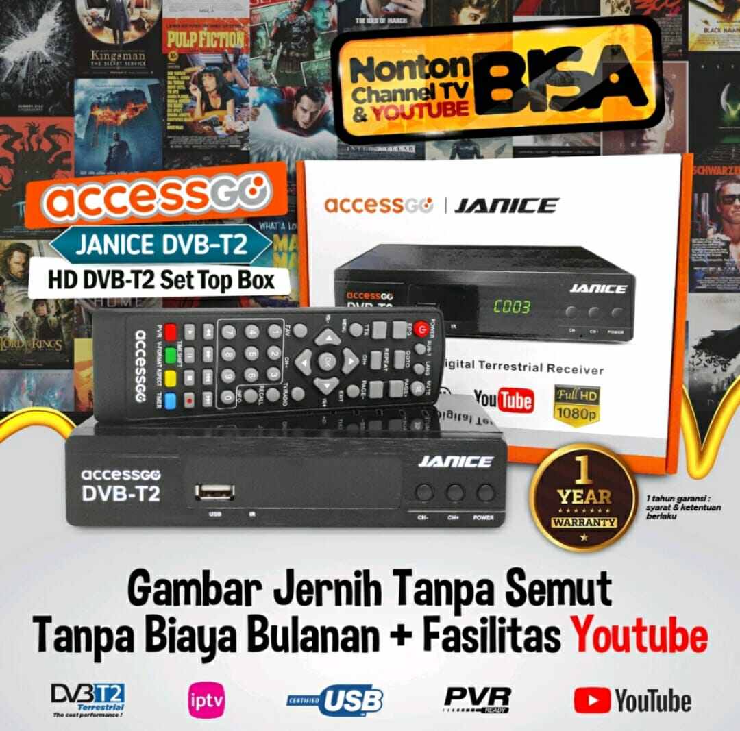 STB DVB T2 TV digital Terestrial AccessGo Janice SET TOP BOX | Lazada ...