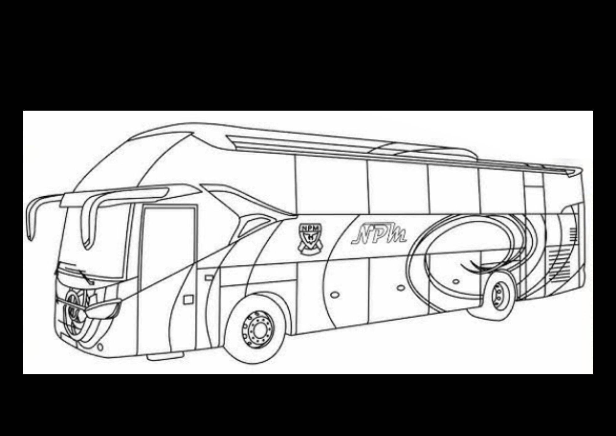 mewarnai bus telolet basuri bis A4 15 ada Bonus 5 Lembar gambar bebas ...