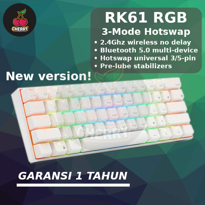 Royal Kludge RK61 RGB Compact 60% Mechanical Keyboard Wireless ...