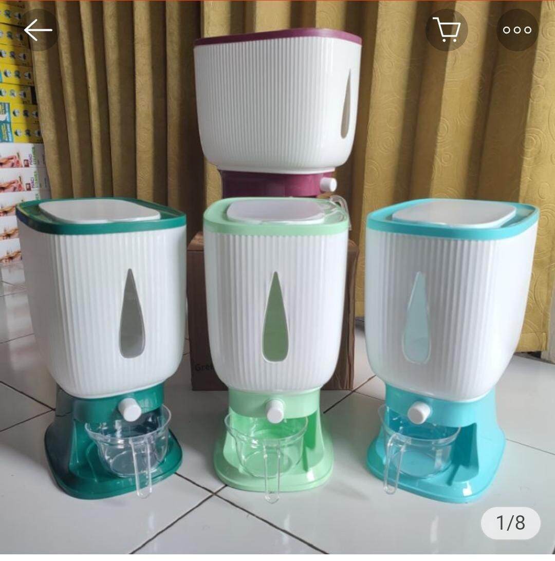 DISPENSER BERAS 10 KG Rice Dispenser Tempat PENYIMPANAN BERAS OTOMATIS ...