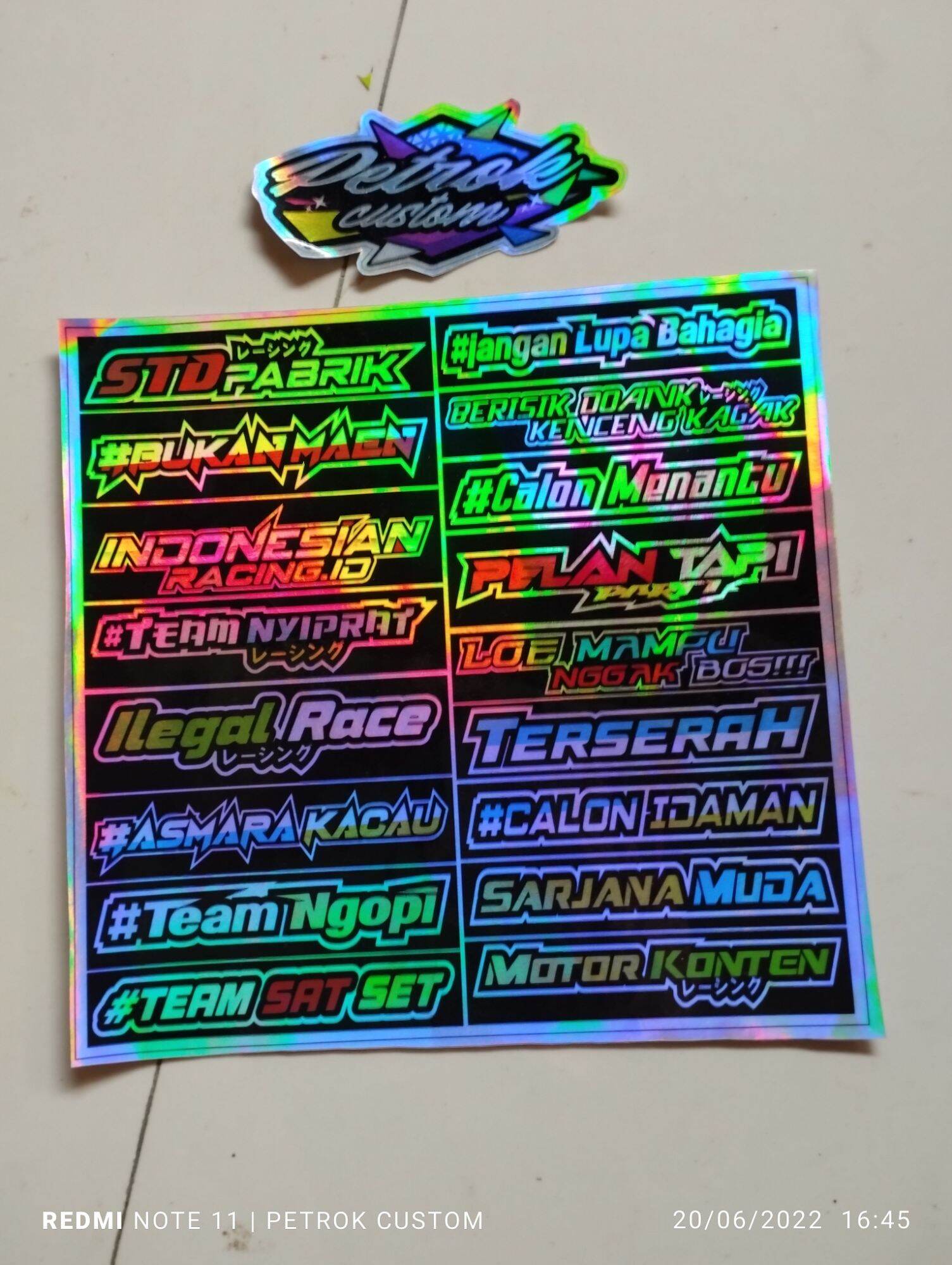 STIKER PACK KATA KATA RACING STIKER MOTOR STIKER HELM STIKER KEKINIAN ...