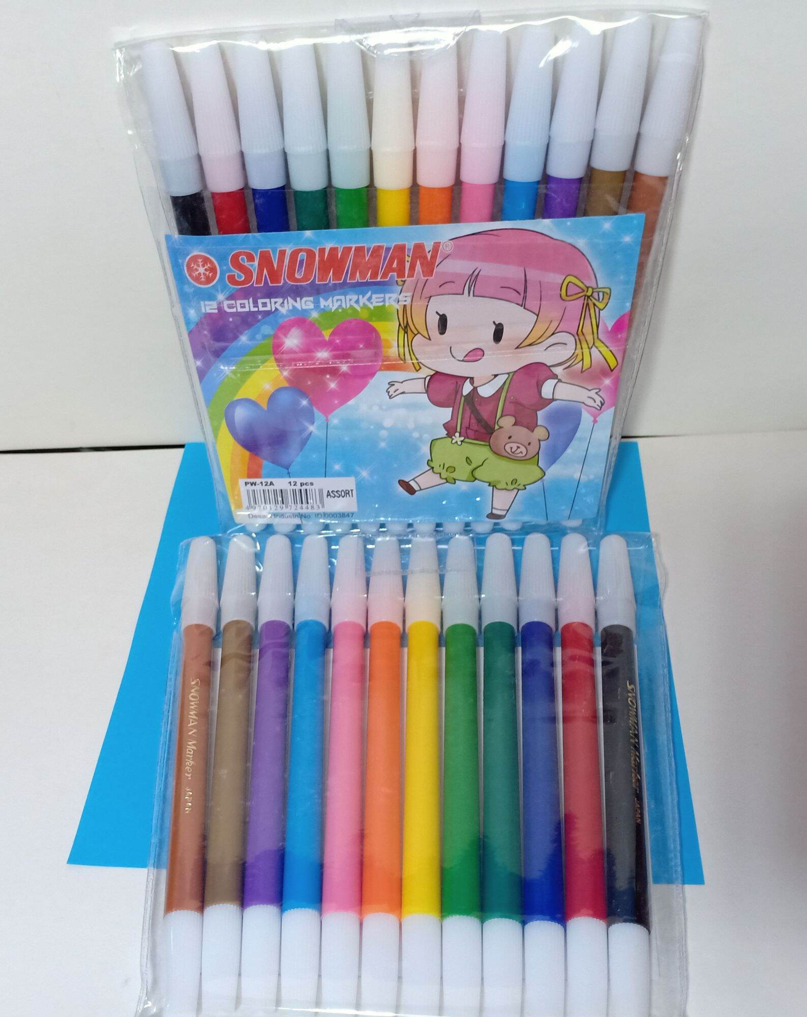 Spidol 12 warna Snowman/ kelir air 12 warna | Lazada Indonesia