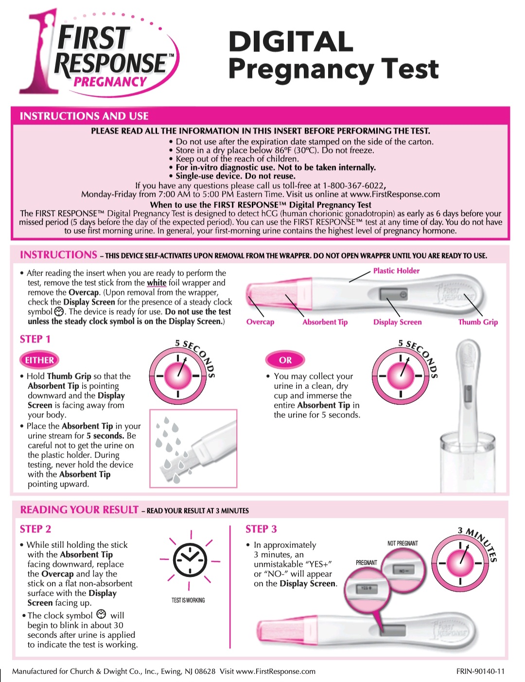 Original First Response Digital Ultra Sensitive Pregnancy Test Deteksi ...