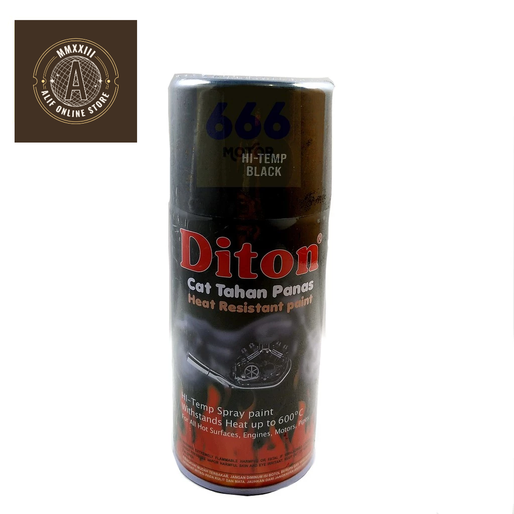 Cat semprot Hi Temp Black Diton 300 ML Cocok untuk cat knalpot | Lazada ...