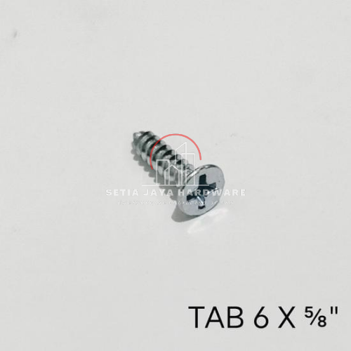 [25 pcs] Sekrup Fab 6 x 5/8" | Fab 6 x 5/8 inch | Sekrup Putih Kusen ...