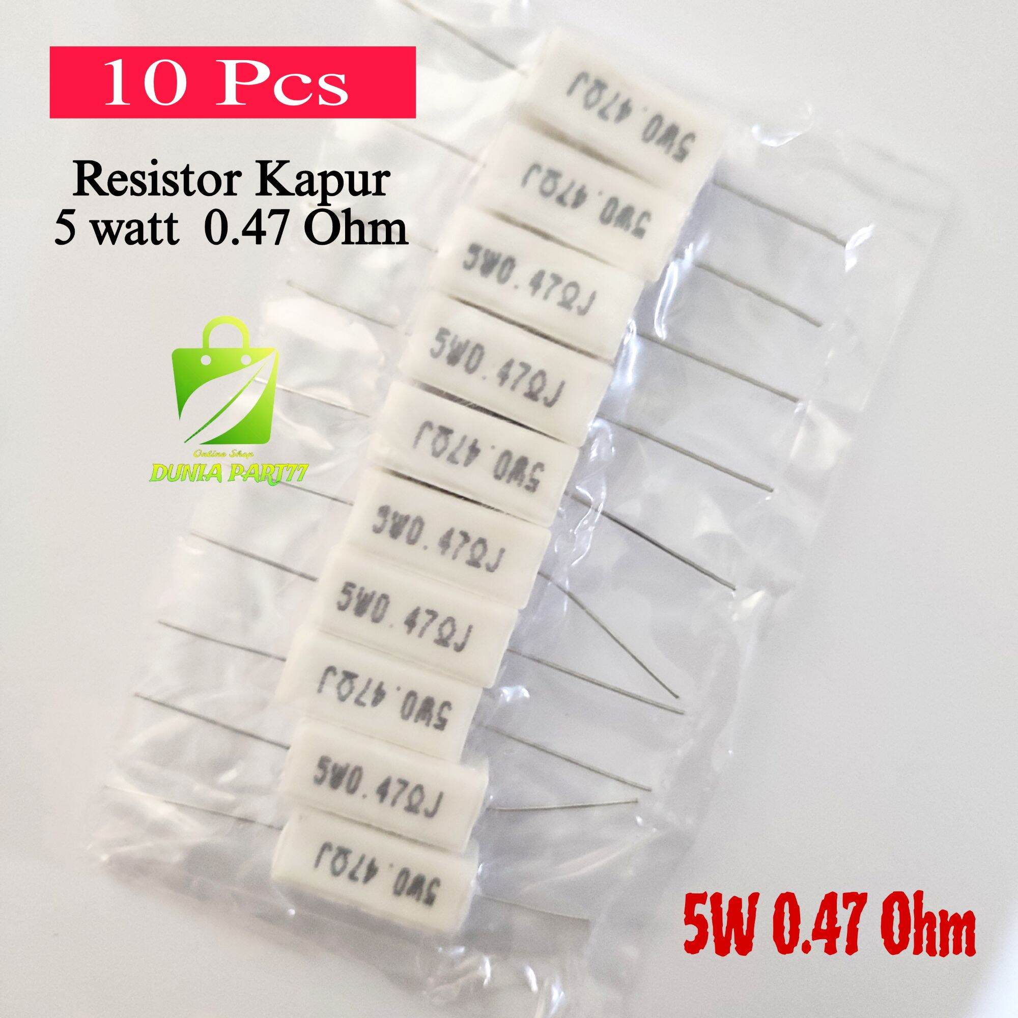 RESISTOR KAPUR 5 WATT 0,47 OHM resistor kapur 5w 0.47 ohm | Lazada Indonesia