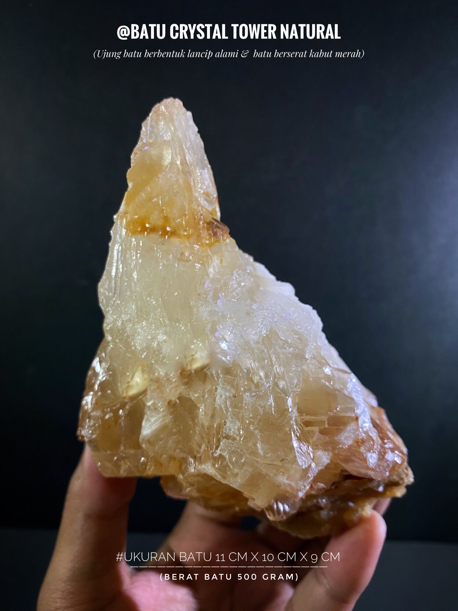 Batu Crystal Natural L23 atau Batu Kristal Tower atau Batu Mineral atau ...