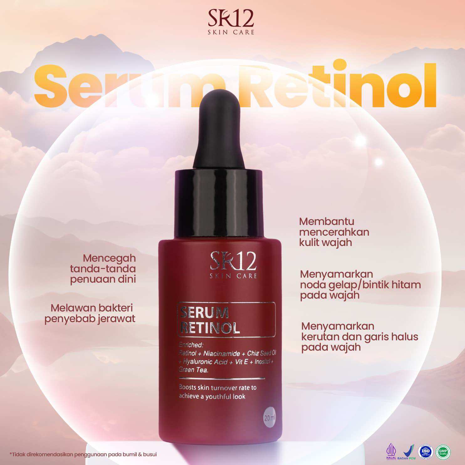 SR12 Retinol Serum 20ml - Serum Wajah Anti Aging Cegah Penuaan Dini ...