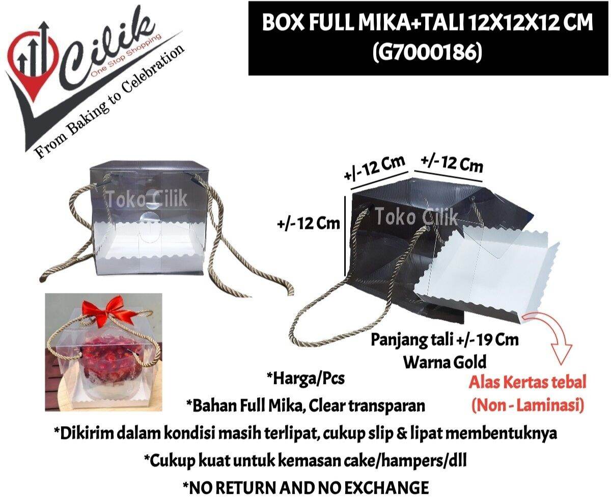 box full mika tenteng tali 12x12x12 cm kemasan packing cake korean ...