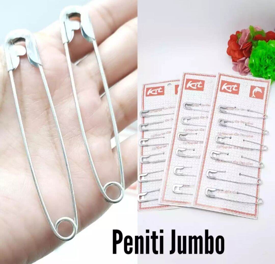 Peniti BESAR - Jumbo. Peniti Kasur ukuran 8Cm - 1 Pcs Isi 6 Peniti ...
