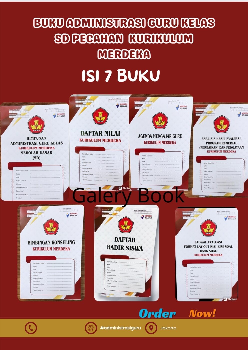 BUKU ADMINISTRASI GURU SD/ISI 7 BUKU/KURIKULUM MERDEKA | Lazada Indonesia