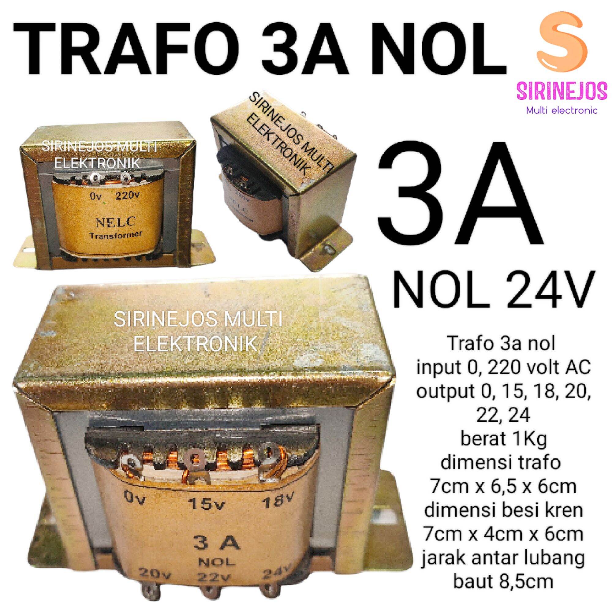 TRAFO 3 AMPERE NOL 24V NELC MEREK NELC TRAFO TRAVO 3A 24V TERAFO 3A NOL ...