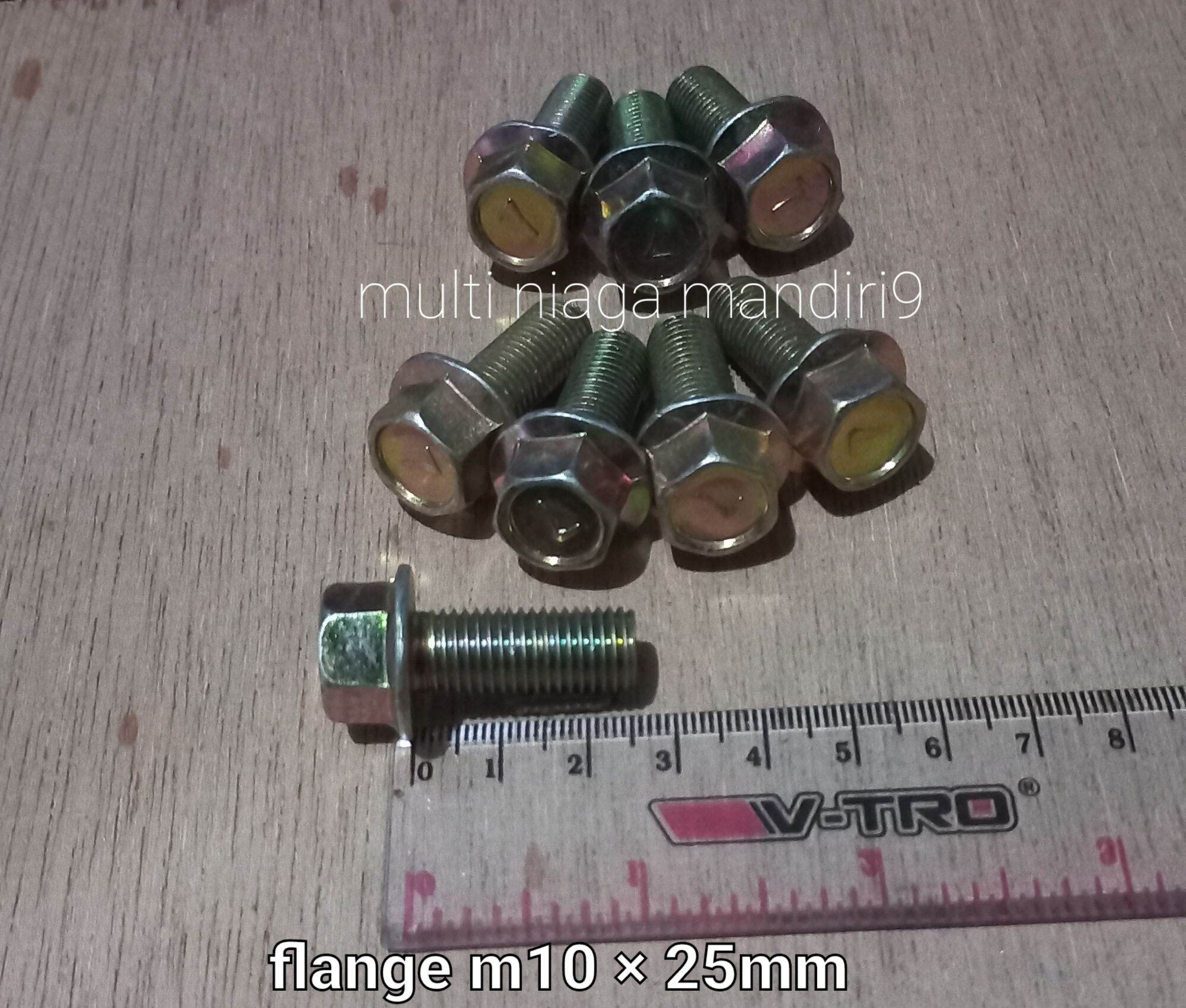 baut 14 topi / baut flange bolt nut m10 × 25mm ( 2.5cm ) bahan besi ...