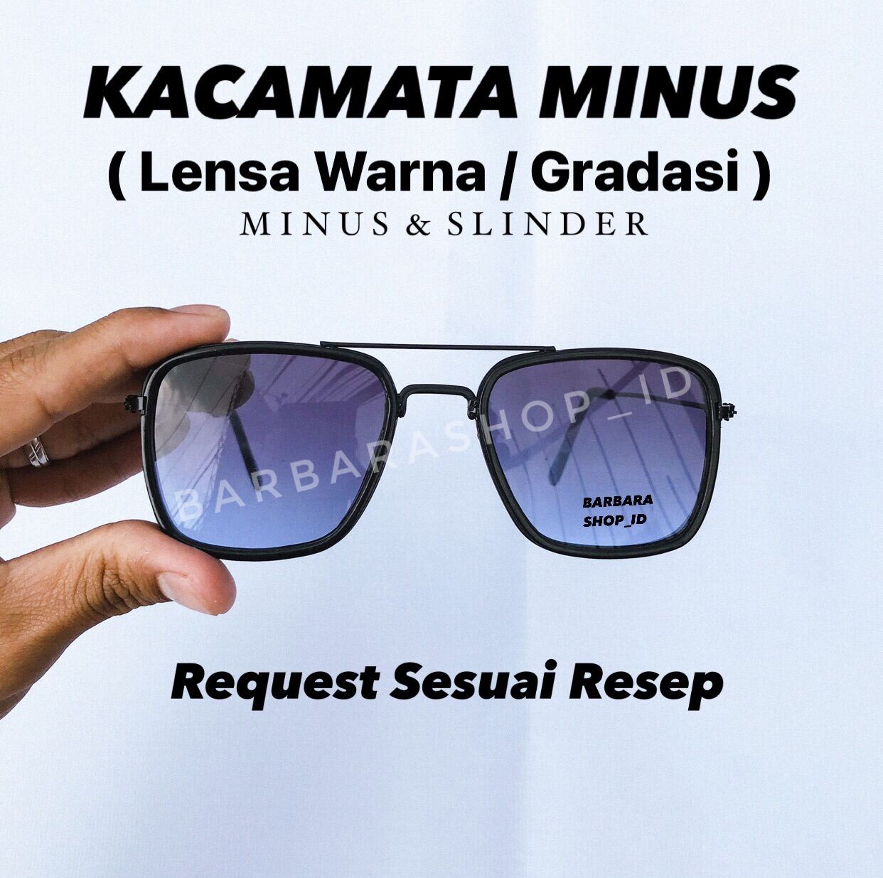 KACAMATA MINUS LENSA WARNA GRADASI REQUEST SESUAI MINUS SLINDER AVIATOR ...