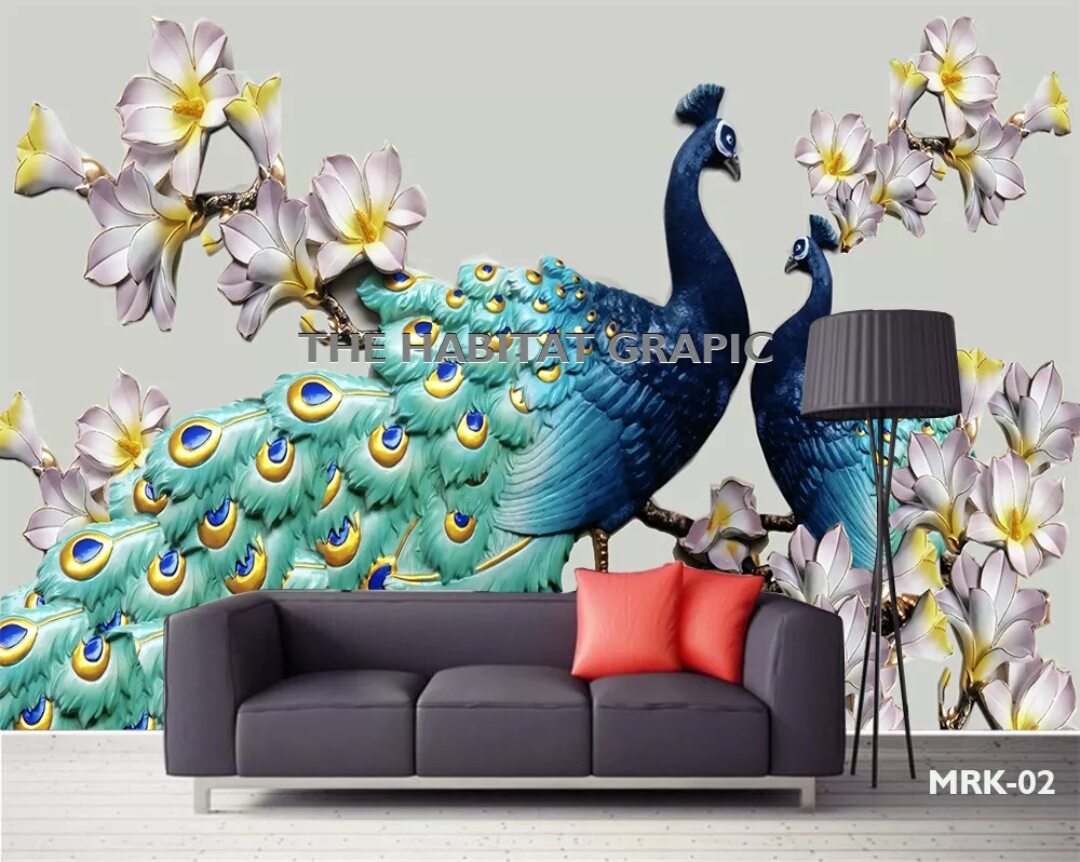 Wallpaper dinding custom Burung Merak - Wallpaper burung merak | Lazada ...