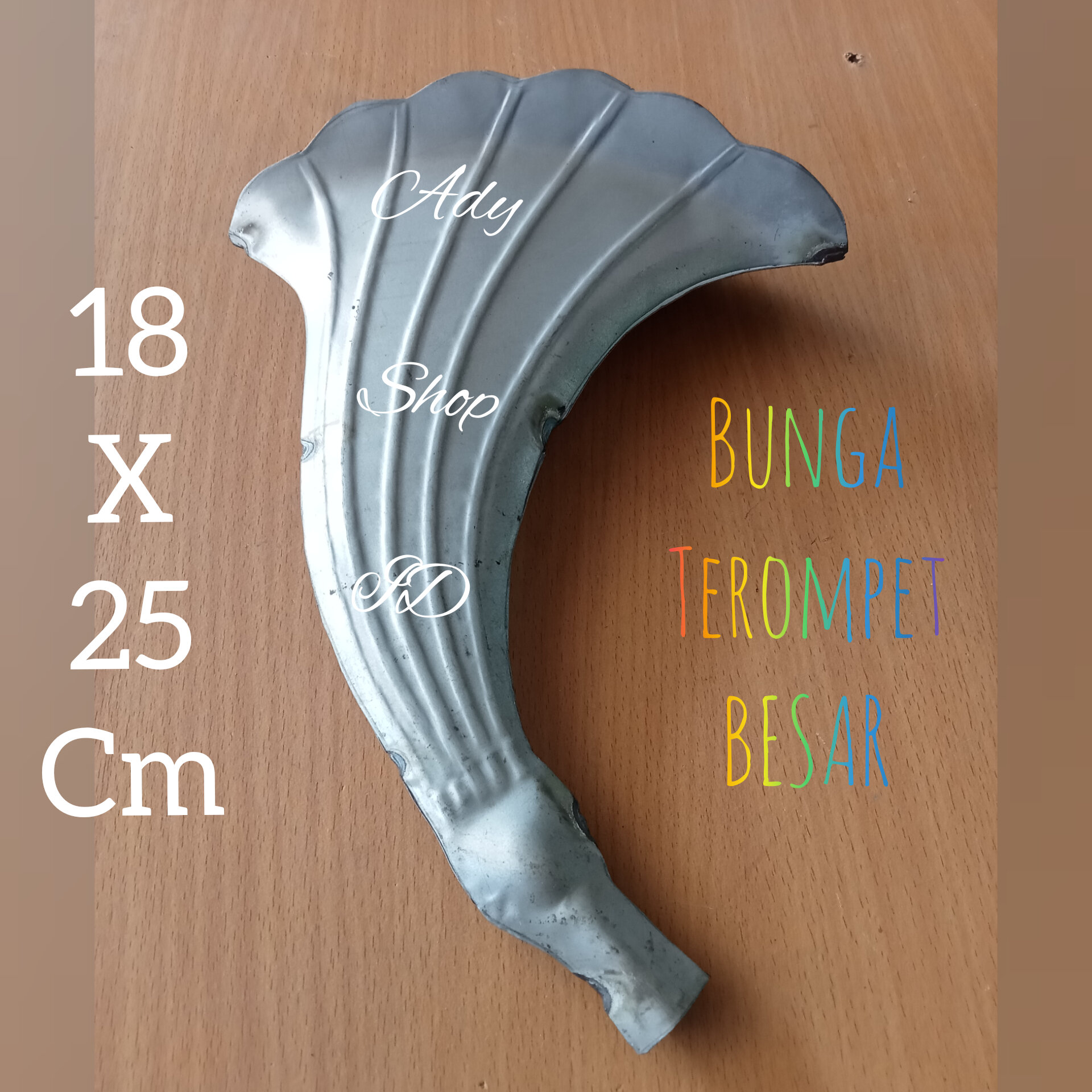 Bunga terompet BESAR ukuran 18x25cm bahan plat besi, Hiasan aksesoris ...
