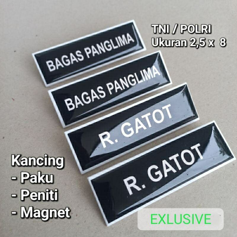 PAPAN NAMA TNI POLRI | NAME TAG RESIN POLRI TNI PDH PDU | Lazada Indonesia