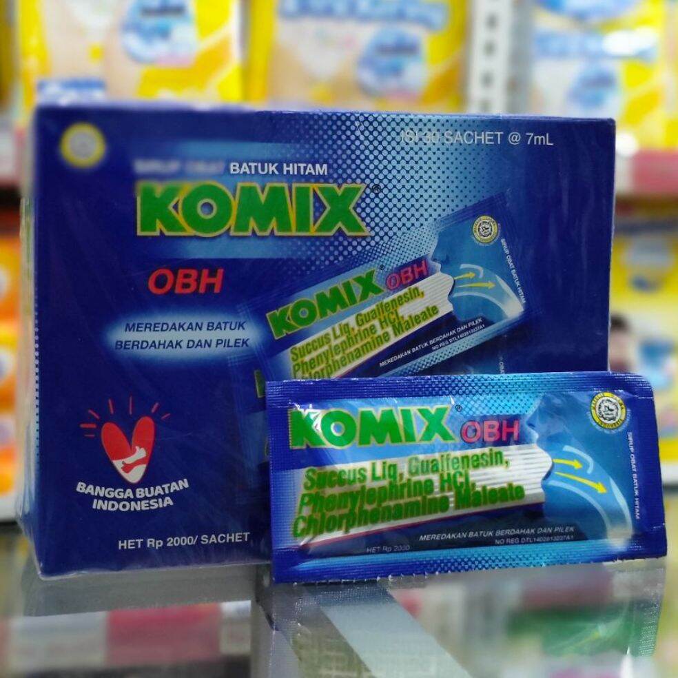 KOMIX OBH SACHET 7 ML / OBAT BATUK BERDAHAK KOMIX OBH 7ML / KOMIX BIRU ...