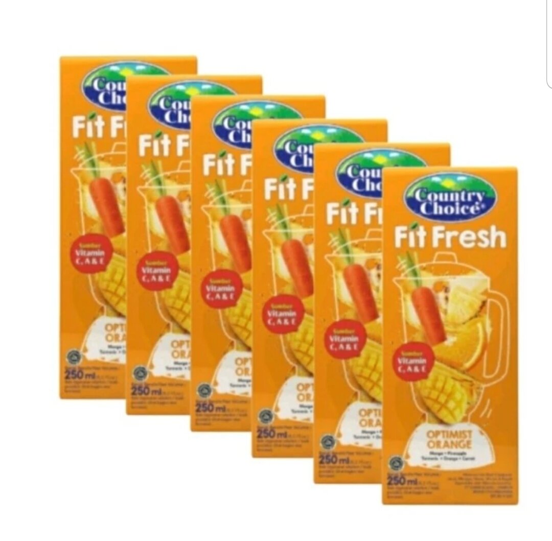 Minuman Jus Buah Country Choice Fit Optimist Orange 250 ml isi 6Pcs ...