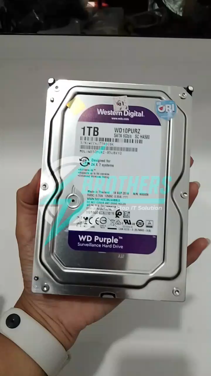 Western Digital WD Purple Storage Hard Drive 1TB SATA 6Gb/s SC HA500