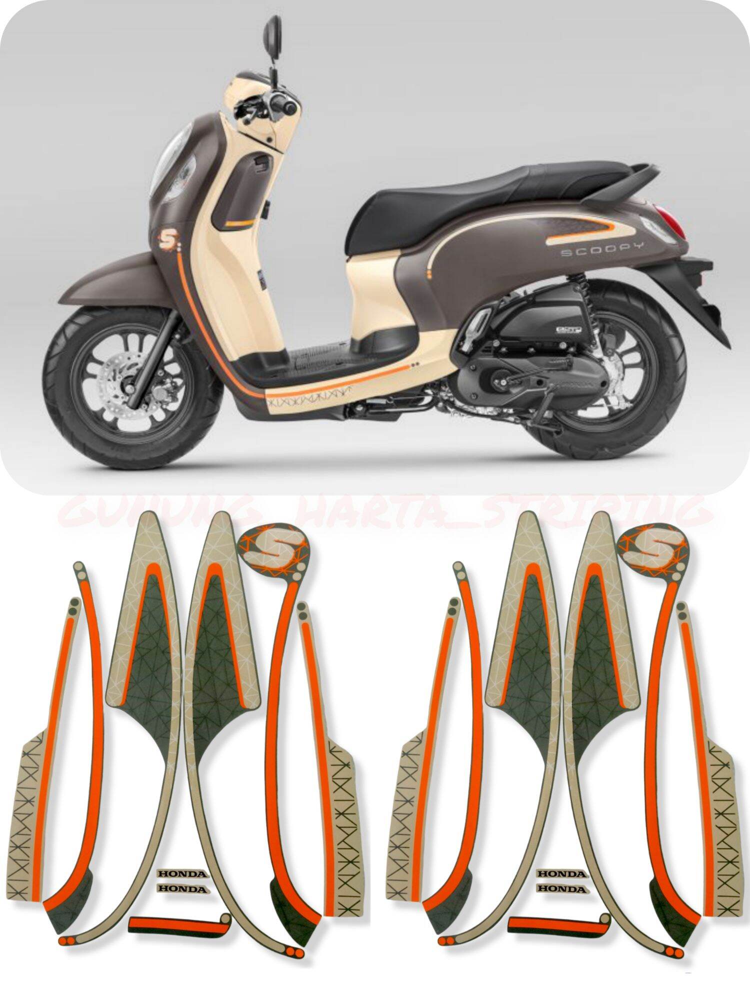 STRIPING SCOOPY STIKER STICKER LIS LES MOTOR SET HONDA SCOOPY FASHION ...