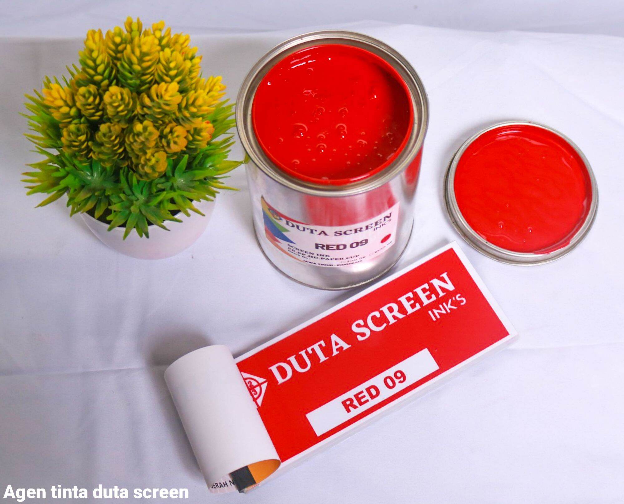 Tinta sablon DUTA SCREEN warna Red 09 (merah)| Sablon plastik, paper ...