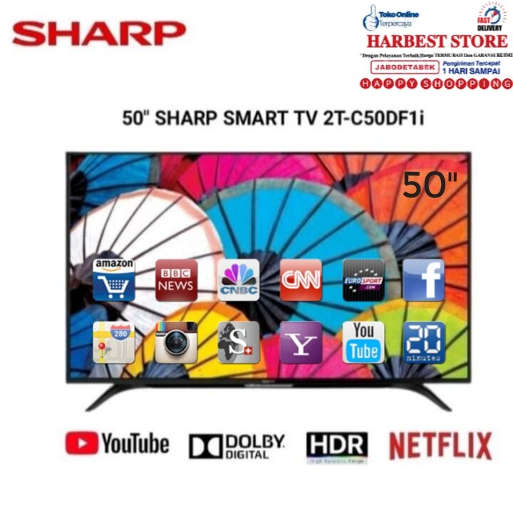 GARANSI 5 TAHUN SHARP LED SMART TV 50 INCH DIGITAL DOLBY 2T-C50DF1I ...
