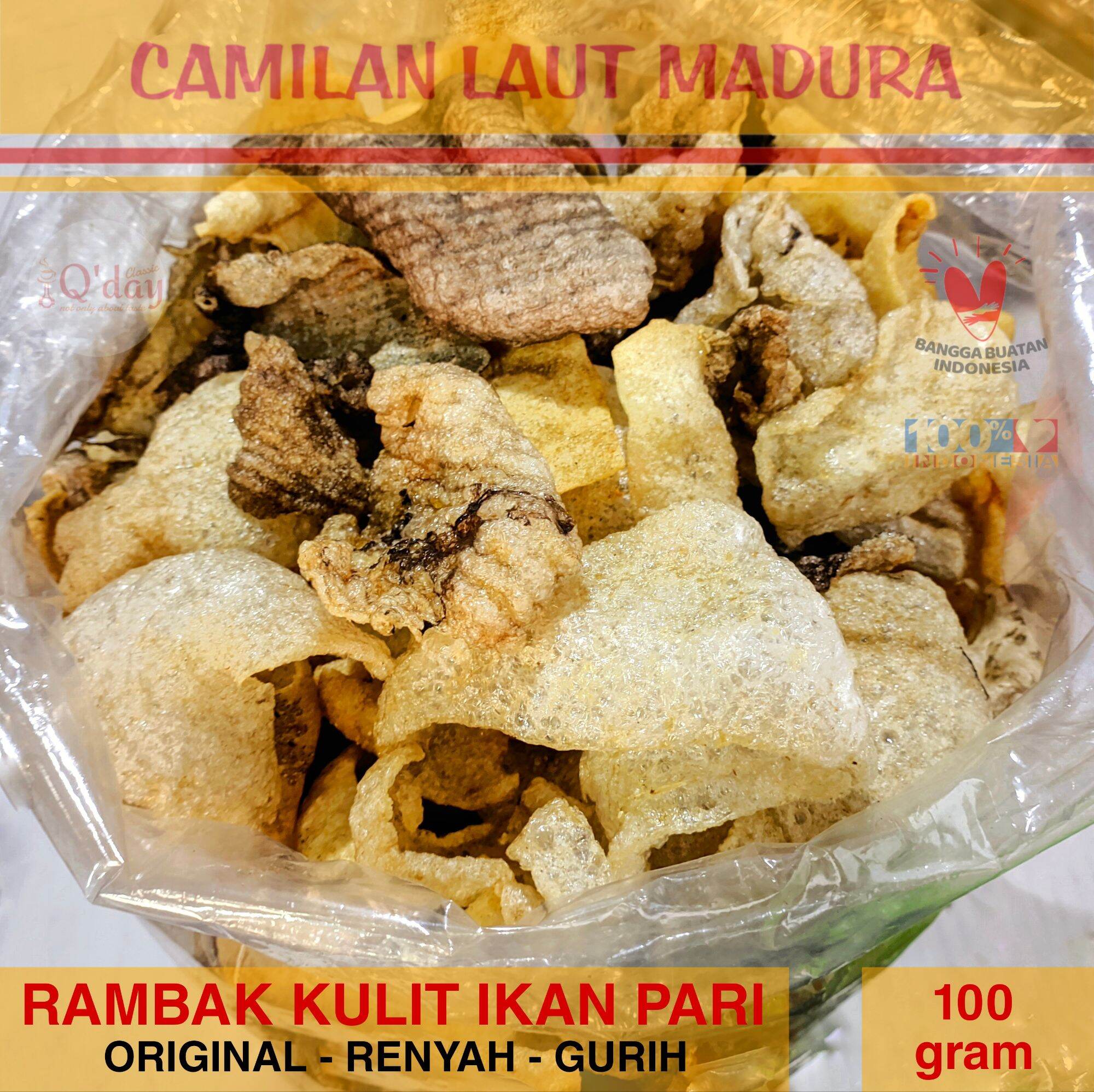 RAMBAK KULIT IKAN PARI / PE ORIGINAL RENYAH GURIH 100 gram SIAP MAKAN ...