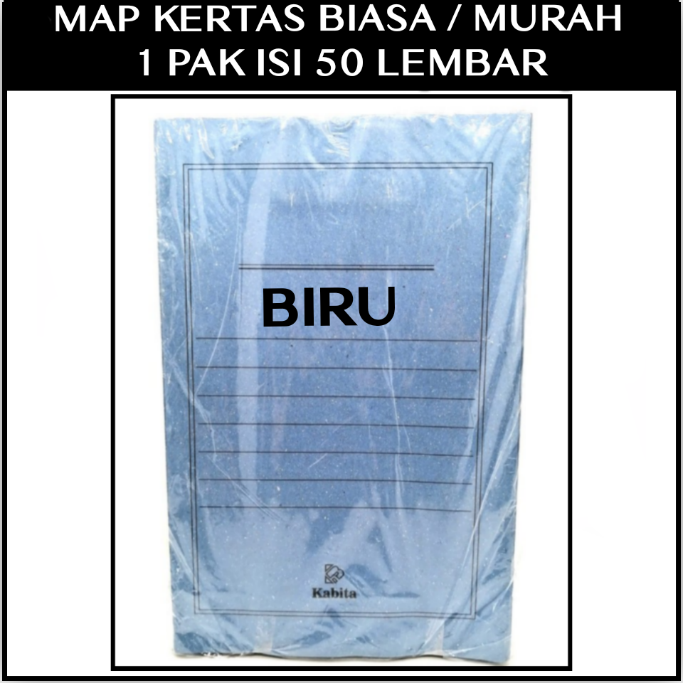 Map Kertas Folio Murah / Stop Map Biasa Warna Biru 1 Pak isi 50 Lembar ...