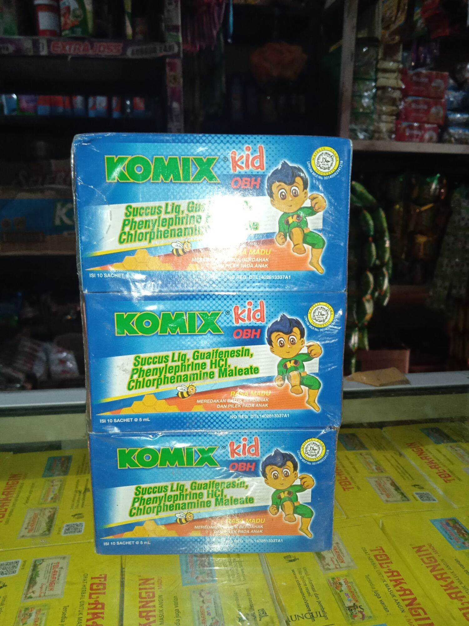 Komik kids obat batuk anak 1pack isi 10sachet 5ml(obh dan strawberry ...