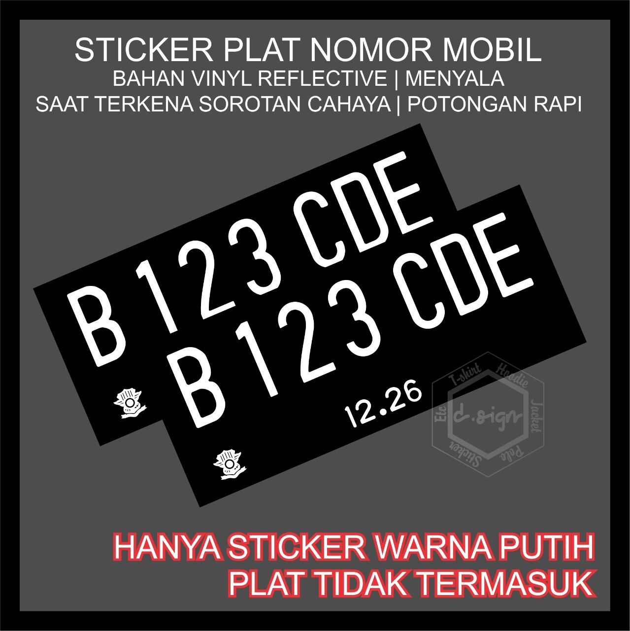 Sticker Cutting untuk Nomor Plat Motor/Mobil | Lazada Indonesia