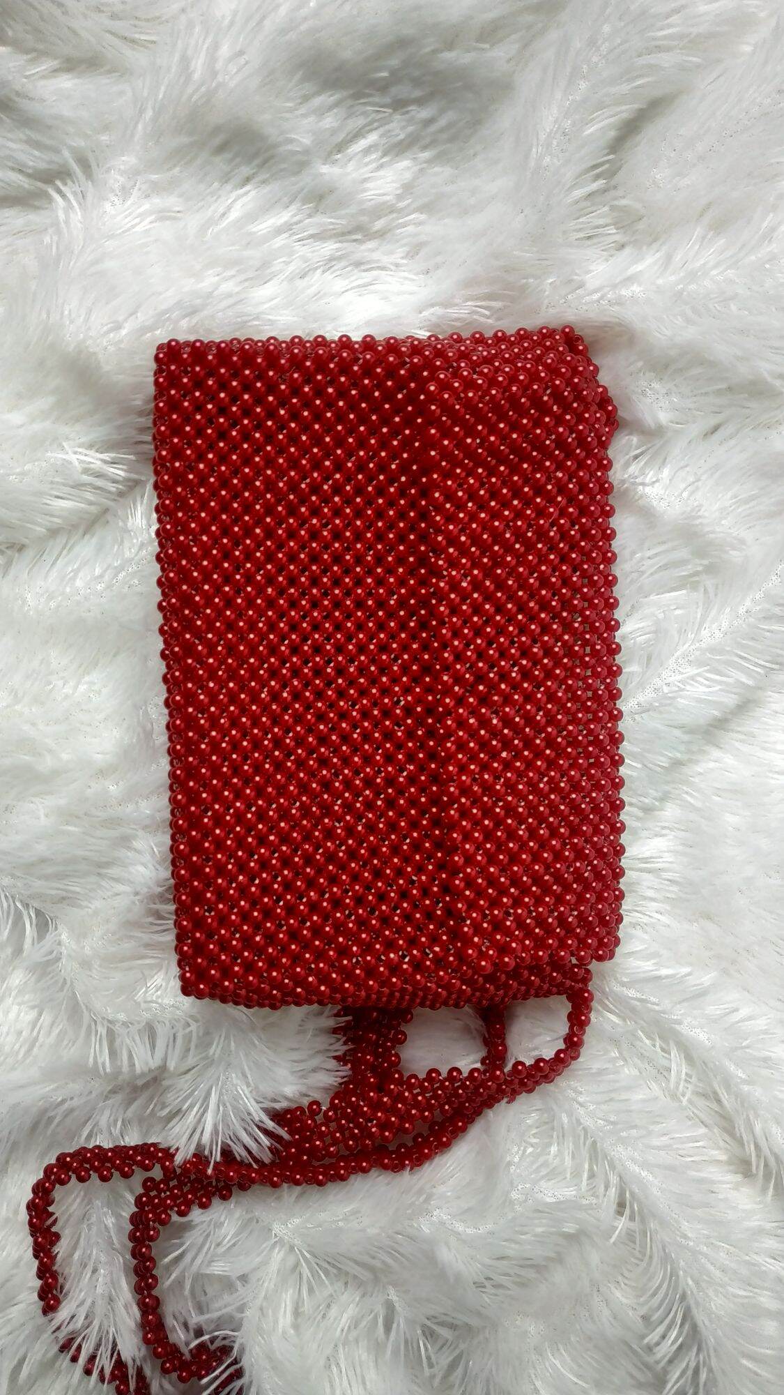 sling bag, tas manik manik, warna maron, muat banyak barang, cocok ...
