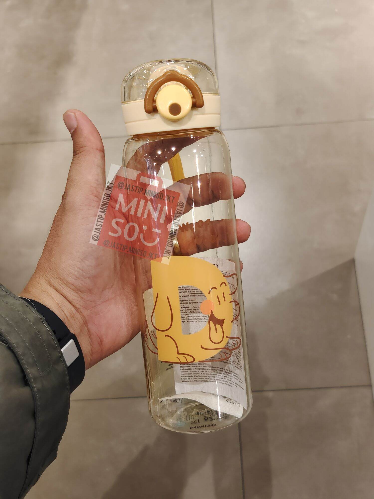 MINISO 🆕 Botol Minum Plastik Cool dengan Handle 620ml Tiger Elephant ...