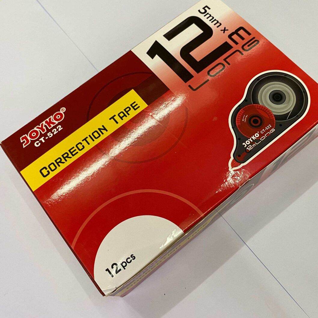 1 Pak Correction Tape 8 Meter (Isi 12 Pcs) / Tipx Kertas 12 Meter Joyko ...