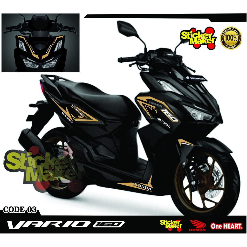 cutting sticker motor vario 160 terbaru gold custom warna | Lazada ...