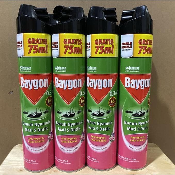 Baygon Aerosol 600 ml ml Warna Pink Flower Garden Anti Nyamuk Serangga ...