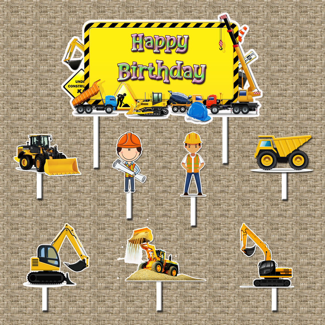 Cake Topper excavator beko happy birthday | Lazada Indonesia