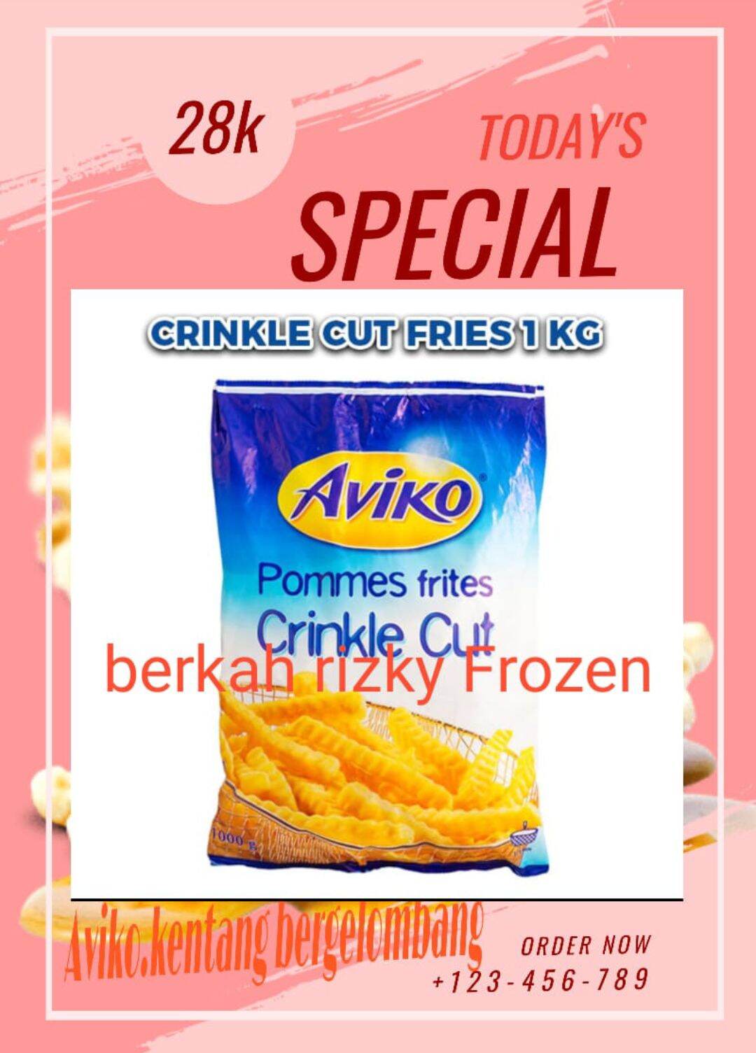 Aviko. Crinkle Cut fries/ kentang gelombang kemasan 1kg . | Lazada Indonesia
