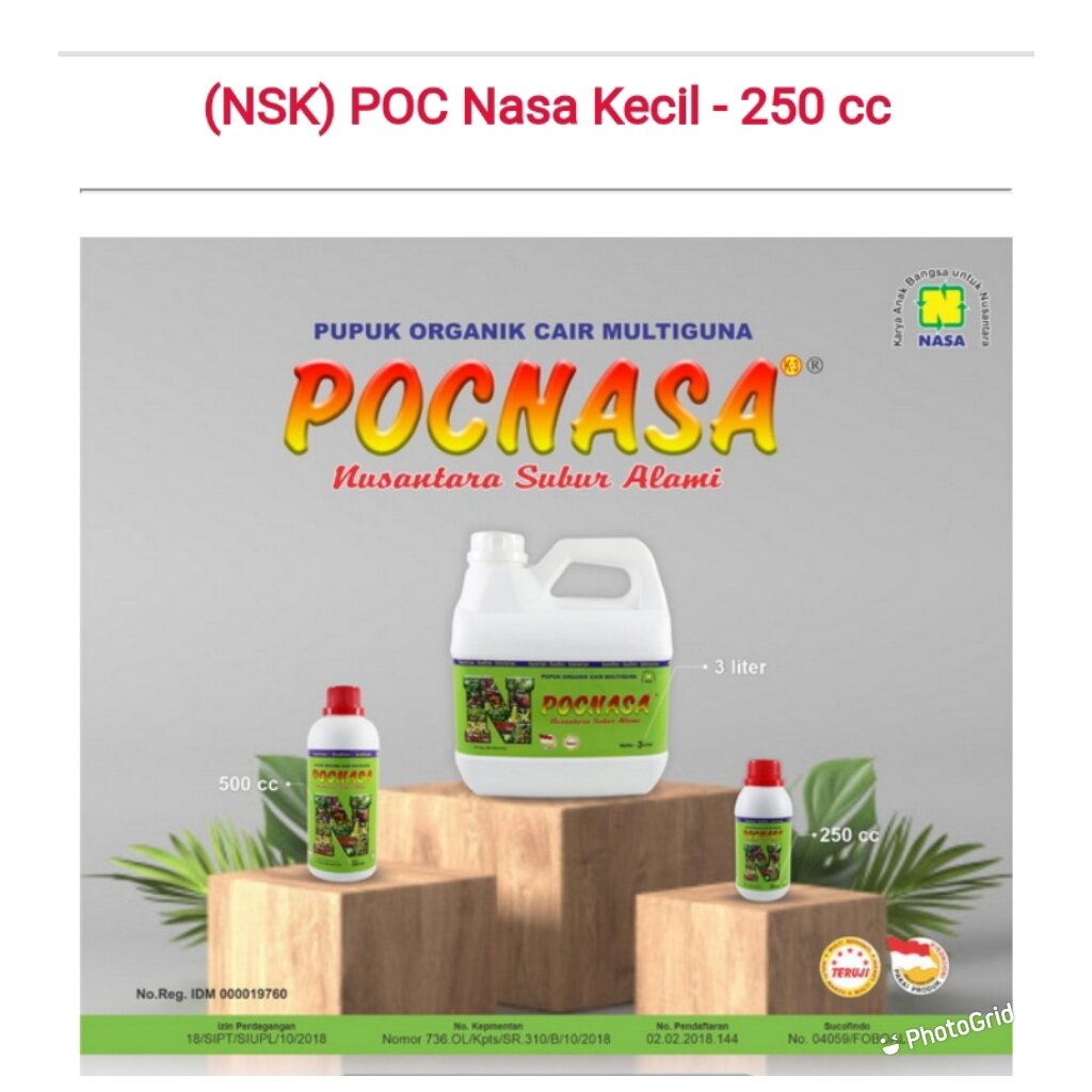 pupuk organik VOC nasa kemasan 250 ml, ekonomis, tanaman sehat ,subur ...