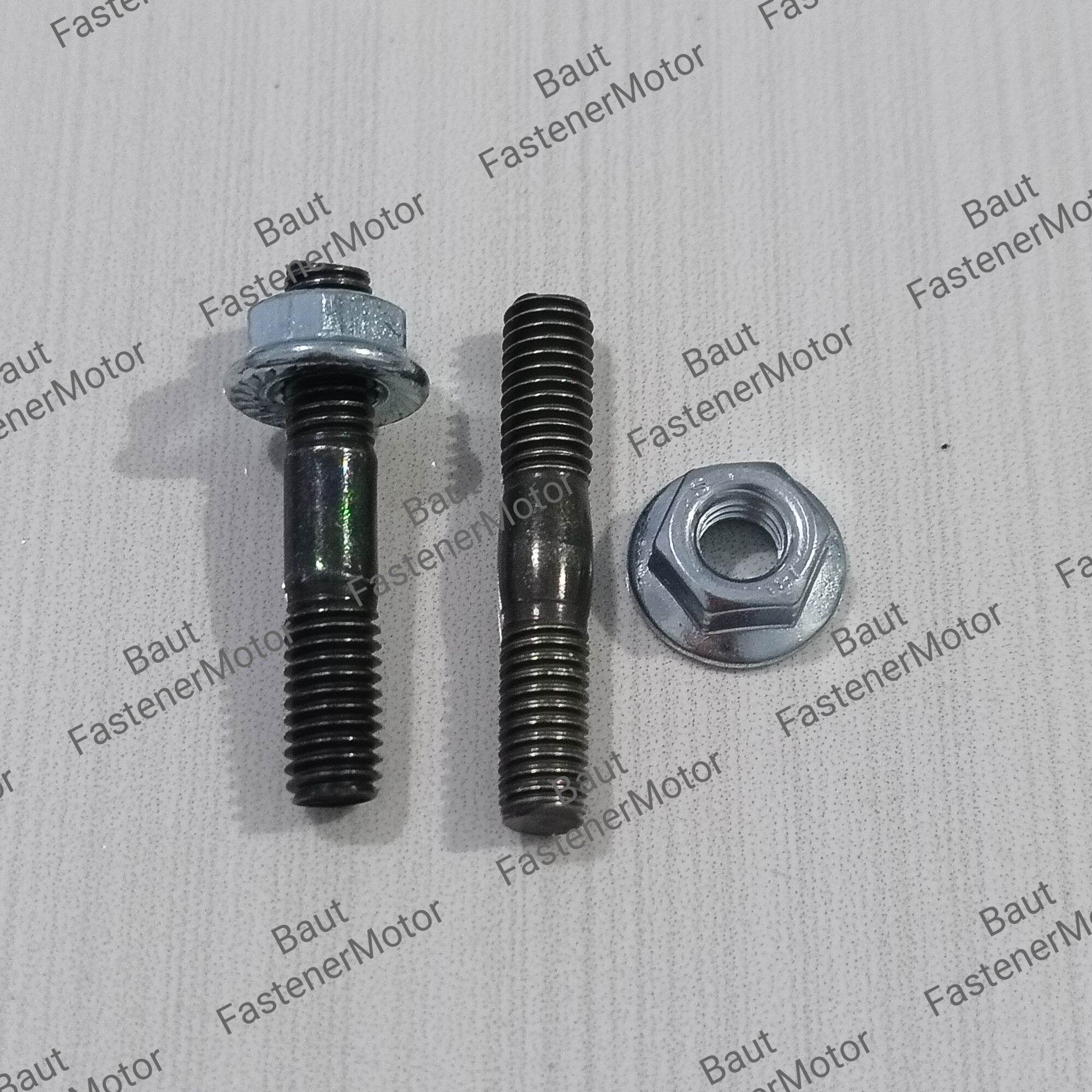 (Harga 2 Pcs) Baut Tanam 6mm x 6mm x35 mm Plus Mur Ring Manifold Blok ...