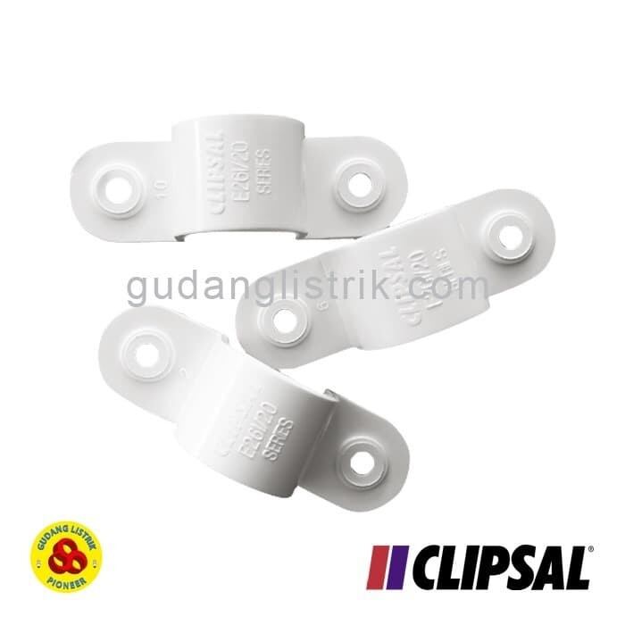 CLIPSAL KLEM PIPA CONDUIT 20MM PUTIH / CLAMP PIPA LISTRIK 20 MM per 3 ...