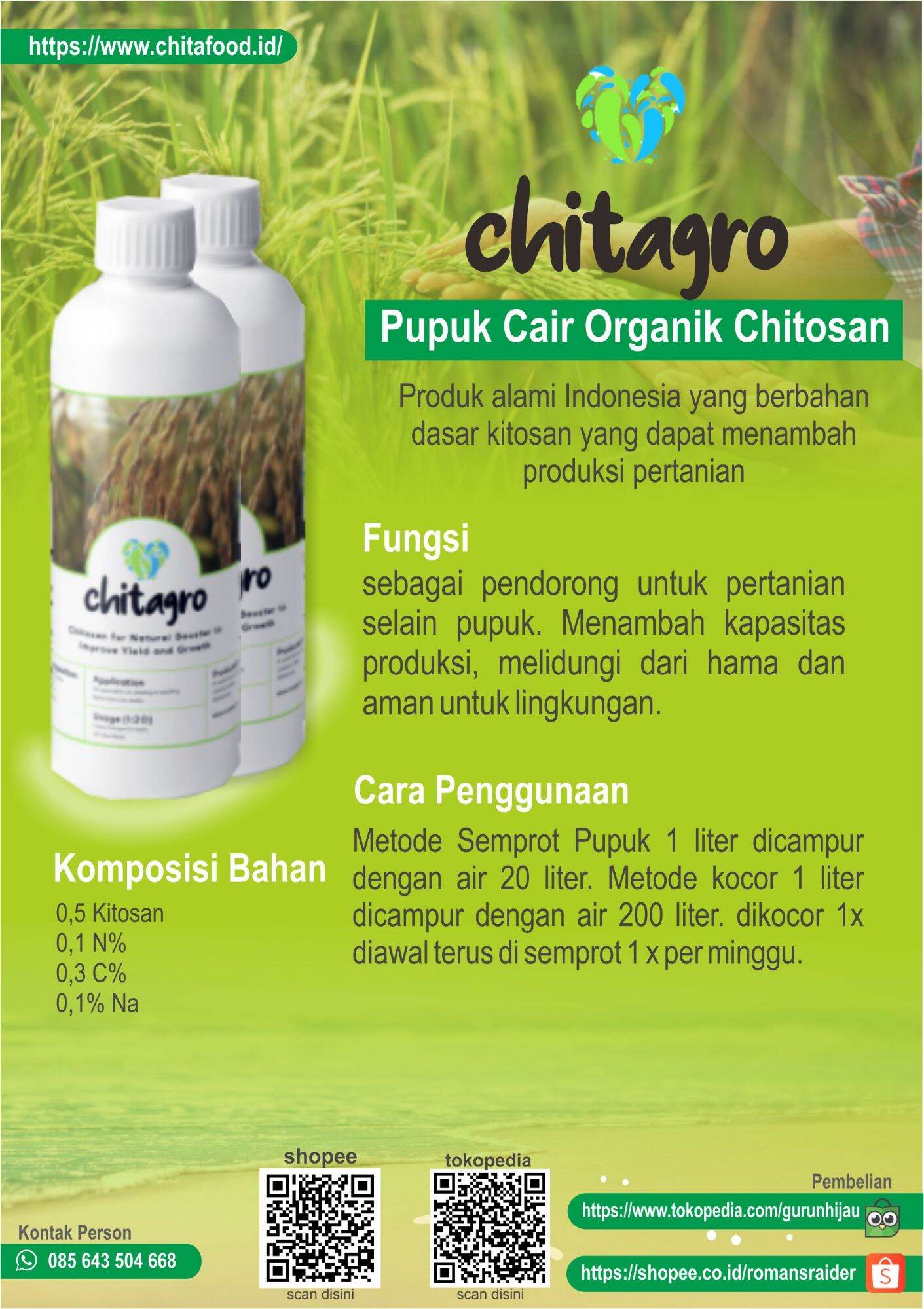 Pupuk Organik Chitosan chitagro 1 ltr | Lazada Indonesia